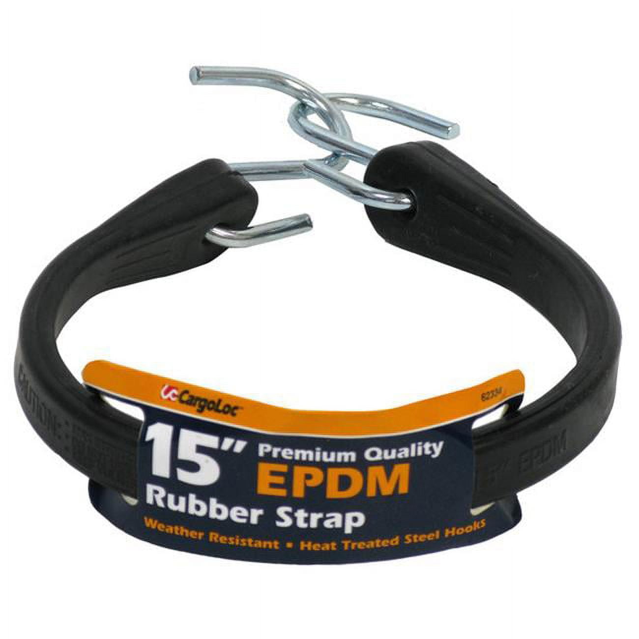 Cargoloc 62334 15 in. EPDM Rubber Strap with Steel Hooks, Black ...