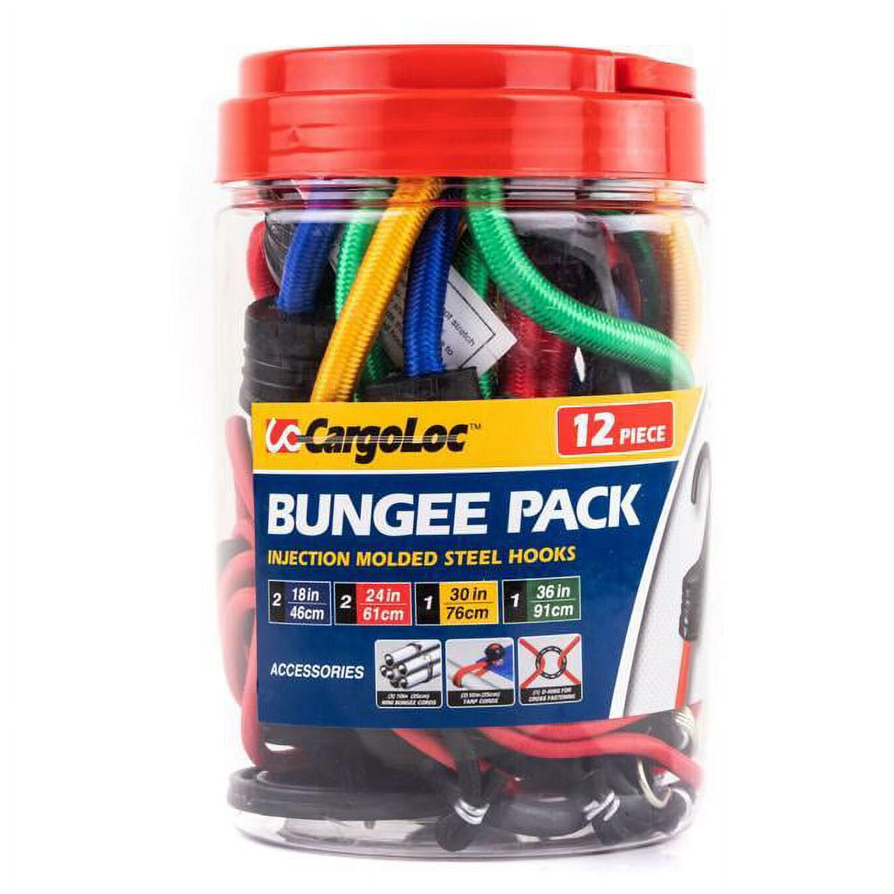 Cargoloc Injection Molded Bungee Cords with Steel Hooks, Camo - 12 ...