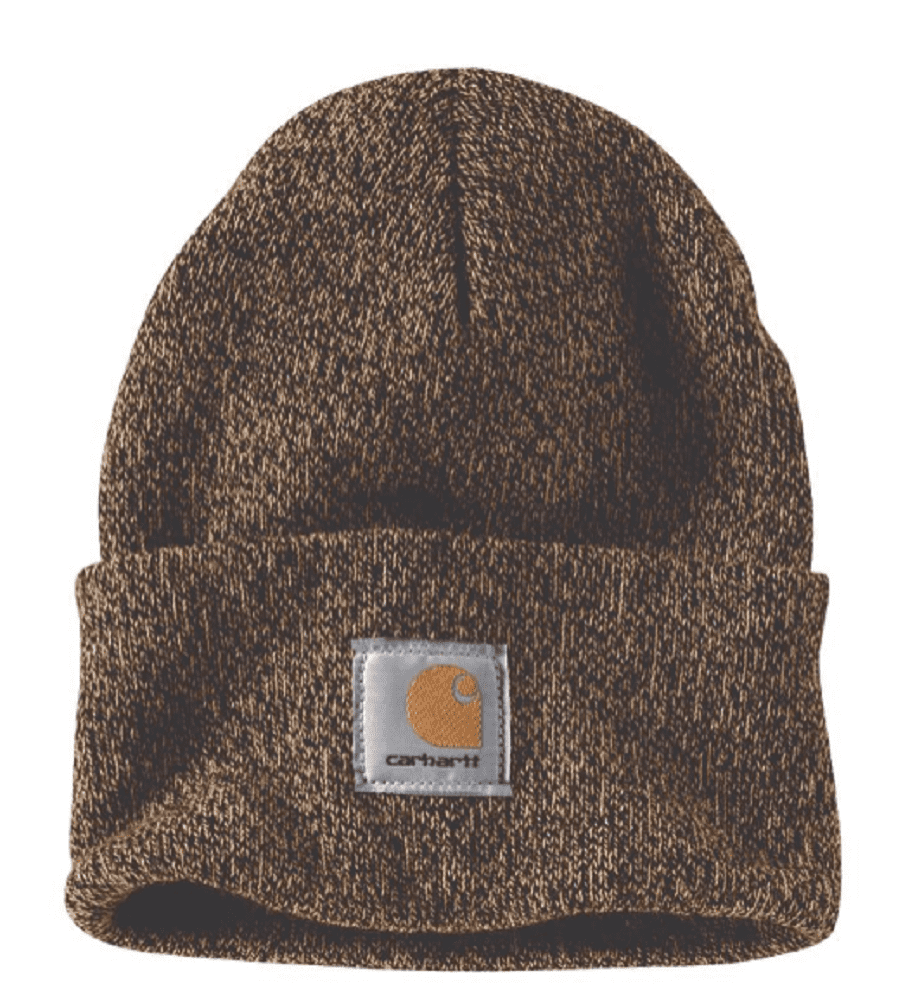Carhartt Men's Winter Work Beanie Cap, Knit Cuffed, Dark Brown ...