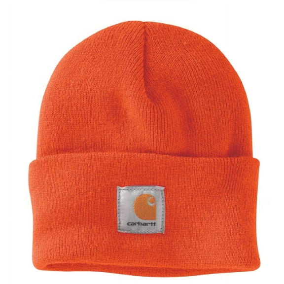 Carhartt A18-Q37 Knit Cuffed Beanie, 100% Acrylic, Brite Orange, Men's ...