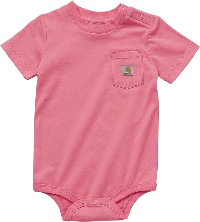 Carhartt Baby Short Sleeve Bodysuit with Pocket, Tangerine Orange, 9M ...