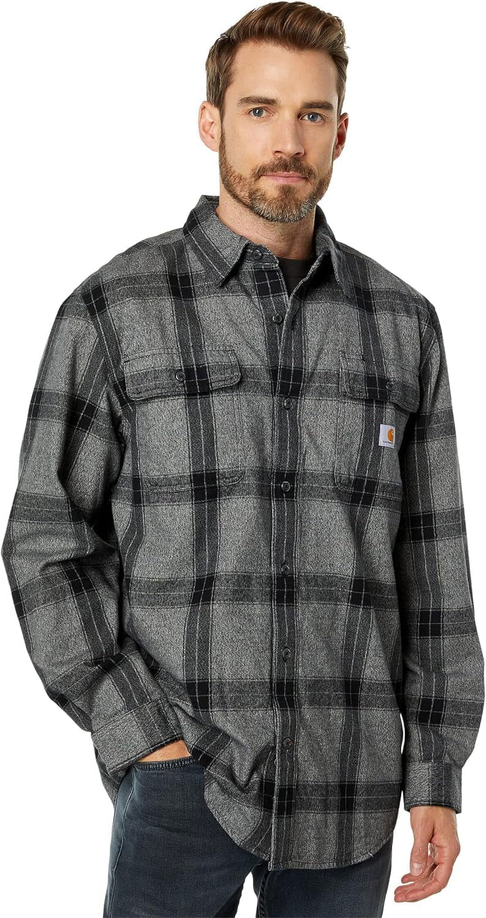 Carhartt Men's 105439 Loose Fit Heavyweight Flannel Long-Sleeve Plaid ...