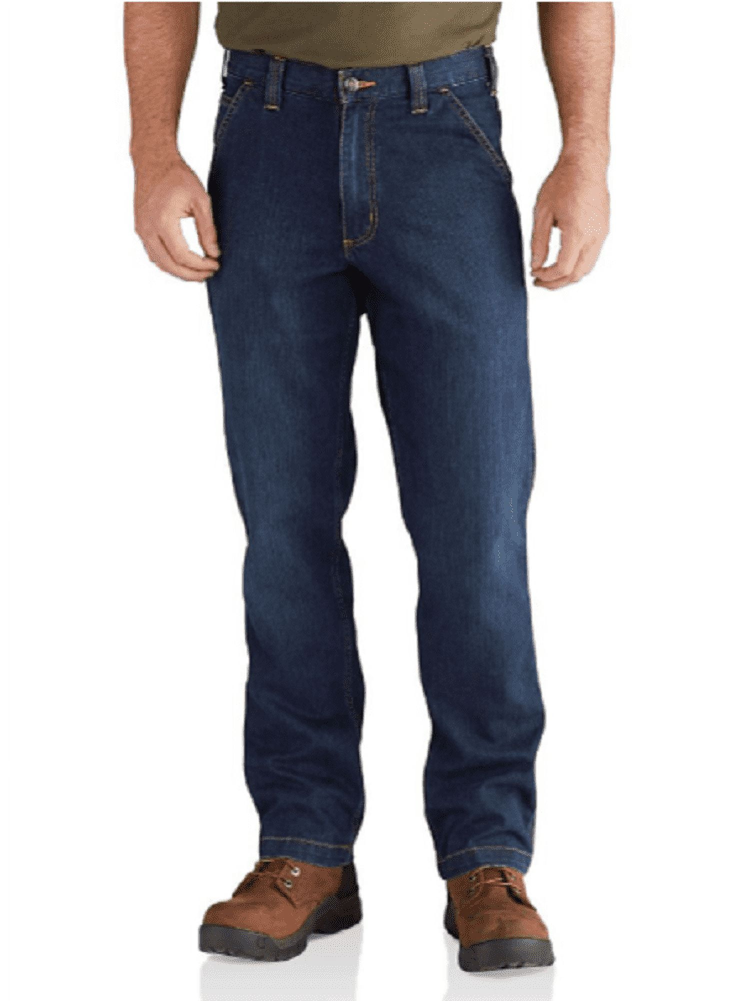 Carhartt Men's Full Swing Relaxed Fit Dungaree Jeans Dark Blue 40W x ...