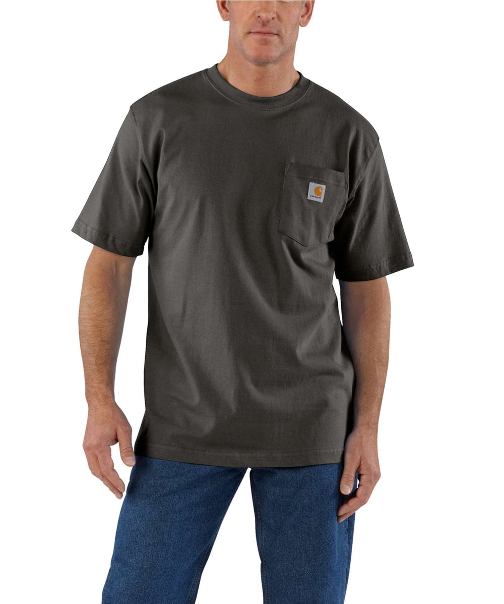 Carhartt Men's Work Tee, K87 Short Sleeve T-Shirt, Peat, X-Large ...