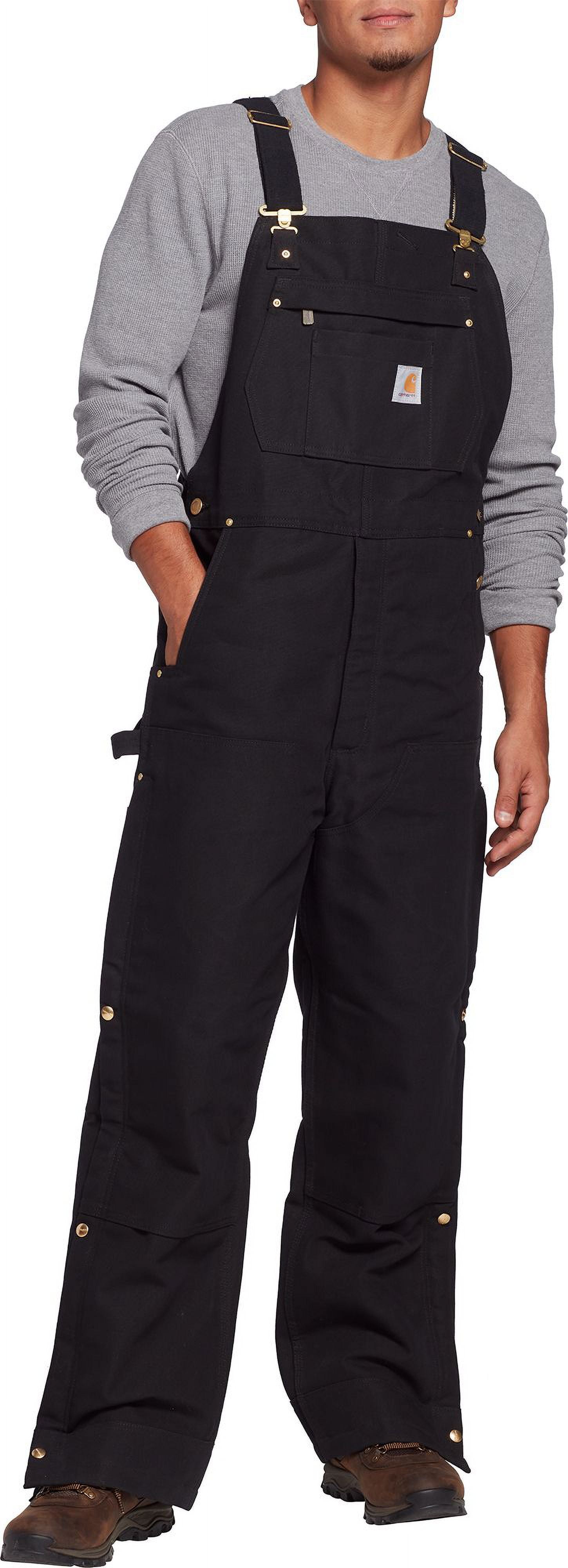 Carhartt Men's Loose Fit Firm Duck Insulated Bib Overalls (Black, XLT ...