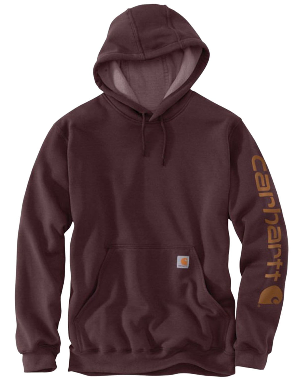 Carhartt Men's Loose Fit Midweight Logo Sleeve Graphic Hooded Sweatshirt Wine X-Large US ...