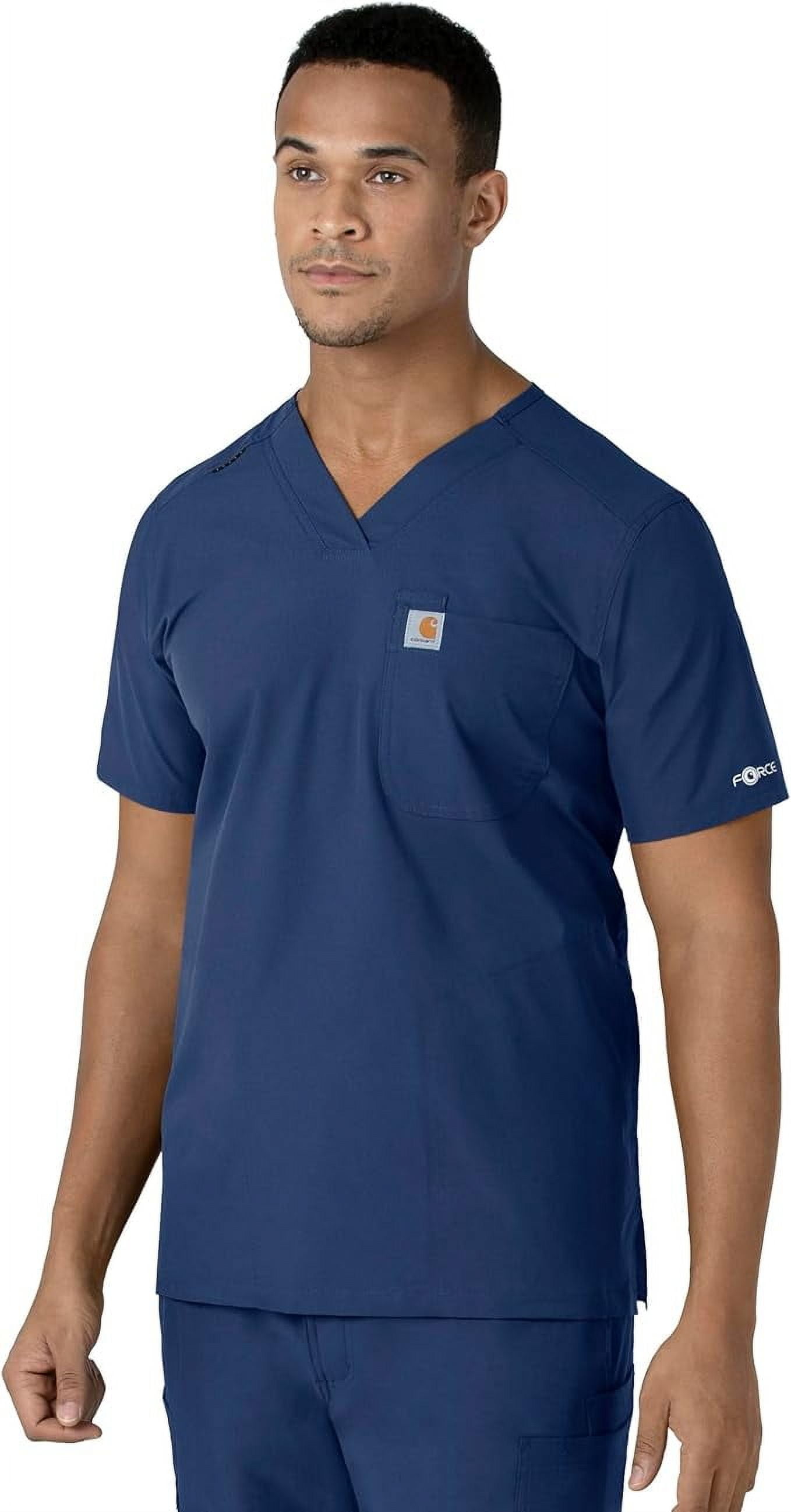 Carhartt Men's Men's Force V-Neck Shirttail Top, Navy, XL - Walmart.com