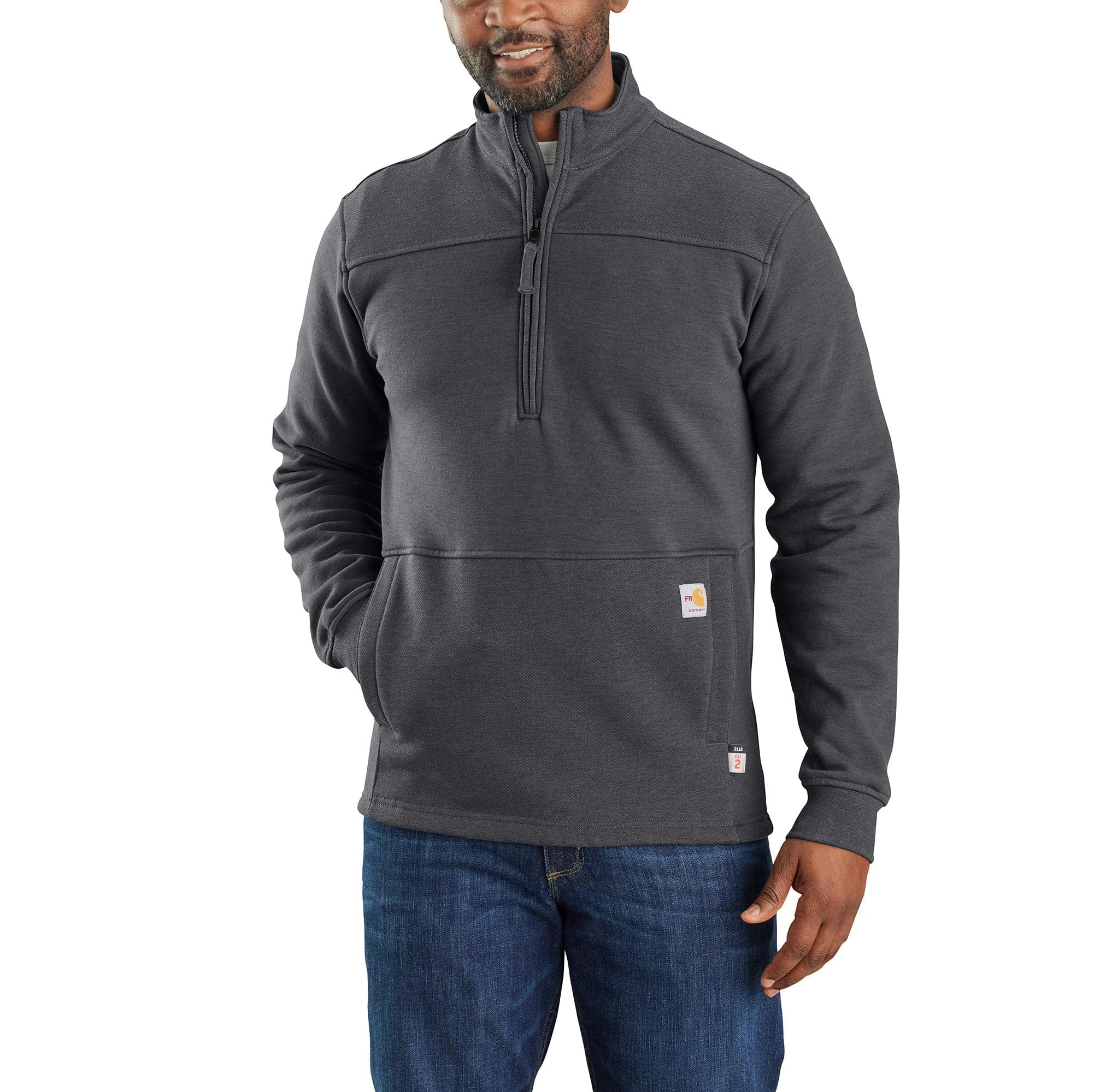 Carhartt Mens Fr Rain Defender Relaxed Fit Mock Neck Fleece Pullover ...
