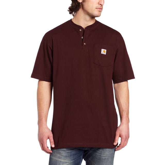 Carhartt Mens Loose Fit Heavyweight Short Sleeve Pocket Henley T-Shirt ...