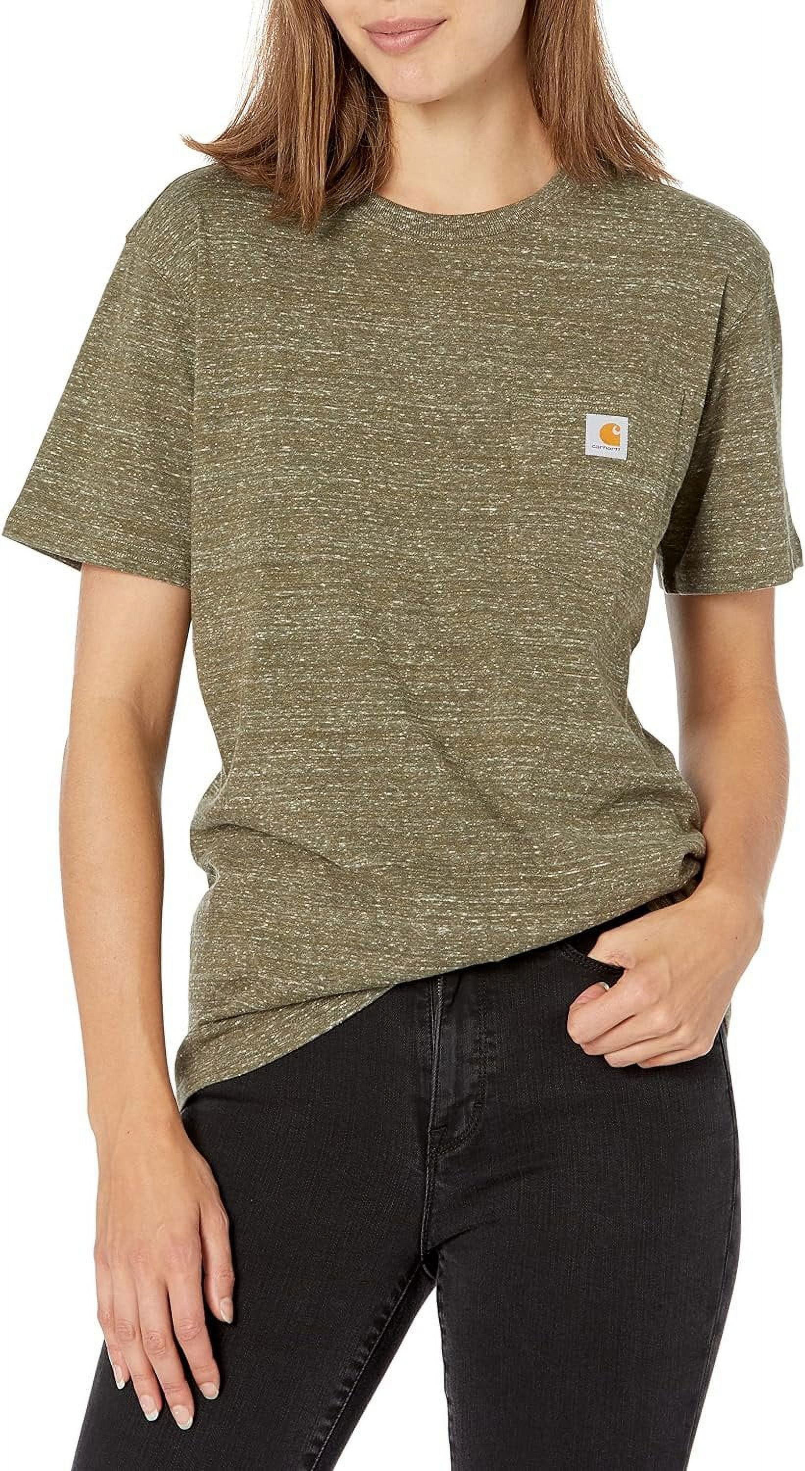 Carhartt Womens Loose Fit Heavyweight Short-Sleeve Pocket T-Shirt,Basil ...