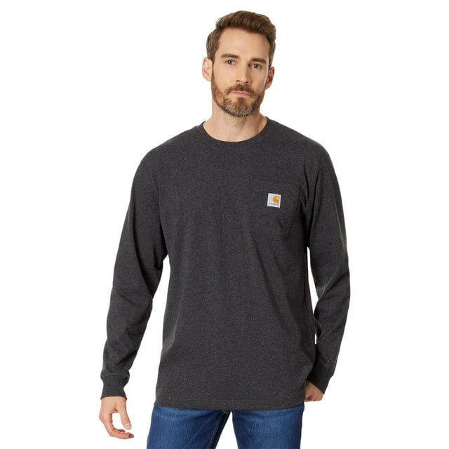 Carhartt Workwear Pocket L/FS Tee (Mens, Carbon Heather, XSM (Reg), One ...