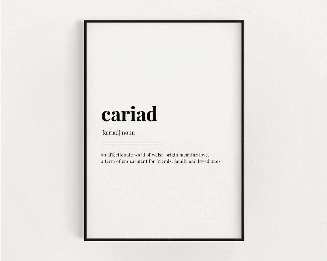 Cariad Definition Print, Wall Art Print, Cariad Print, Definition Print ...