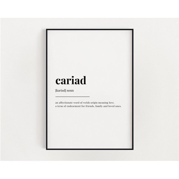 Cariad Definition Print, Wall Art Print, Cariad Print, Definition Print ...
