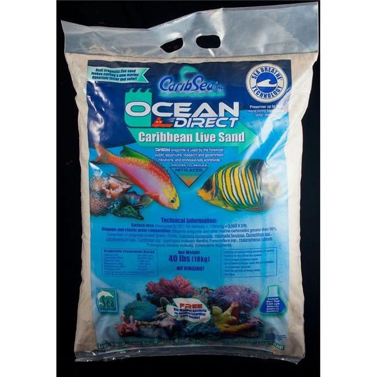 Carib Sea 084085 40 lbs Carib Sea Ocean Direct Live Sand Oolite - Walmart.com