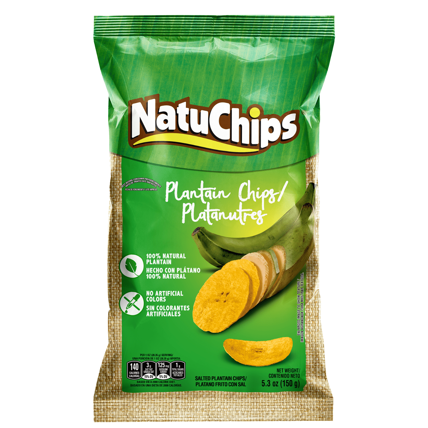 Natuchips Platano Original Snack Chips Large size Bag 5.3 oz Bag ...
