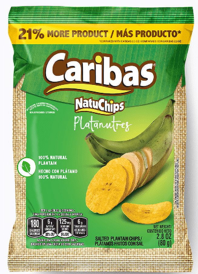 Caribas Natu Chips Platano Original Flavored 5.3 oz Bag - Walmart.com