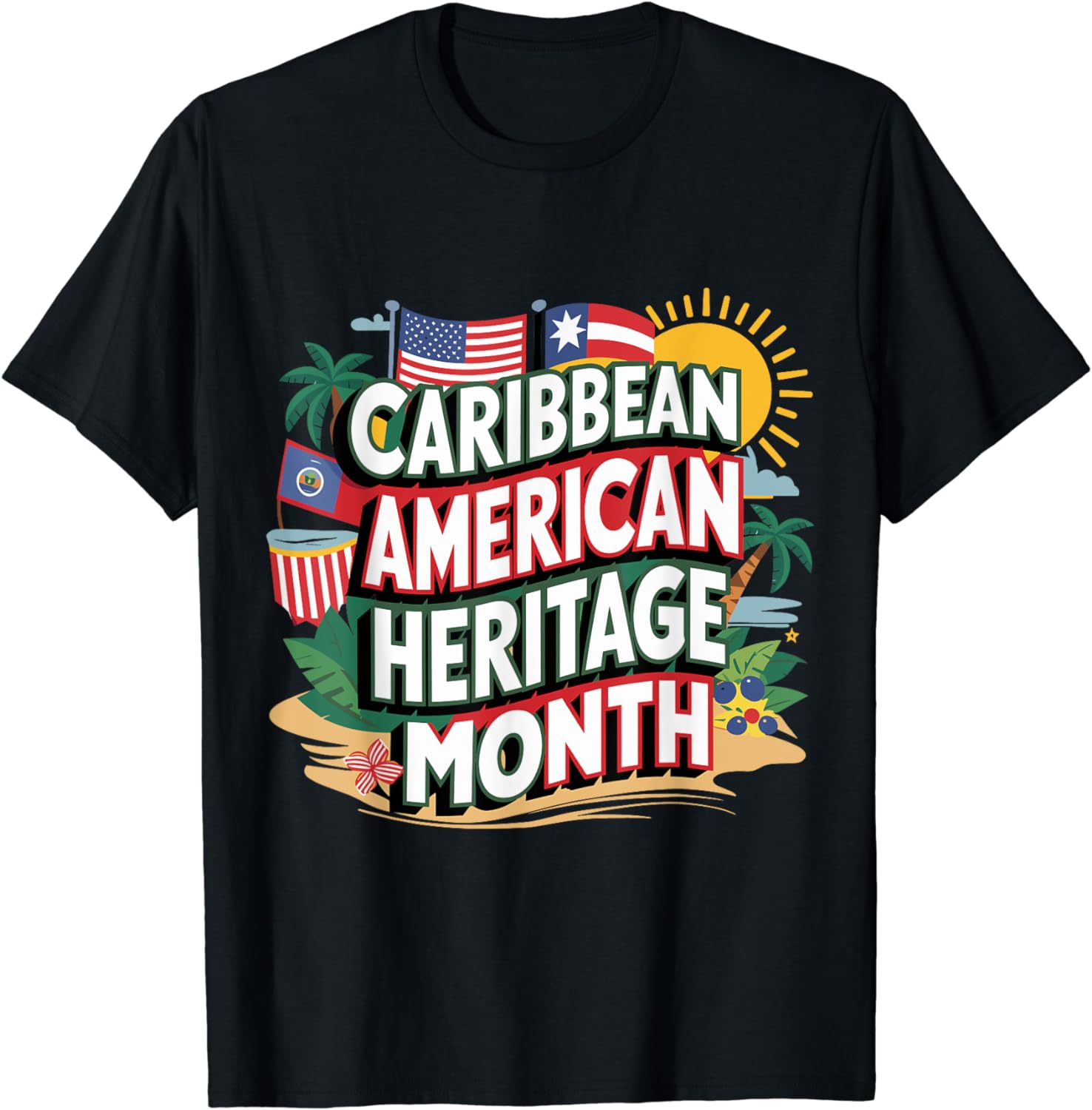 Caribbean American Heritage Month Cotton T-Shirt - Walmart.com