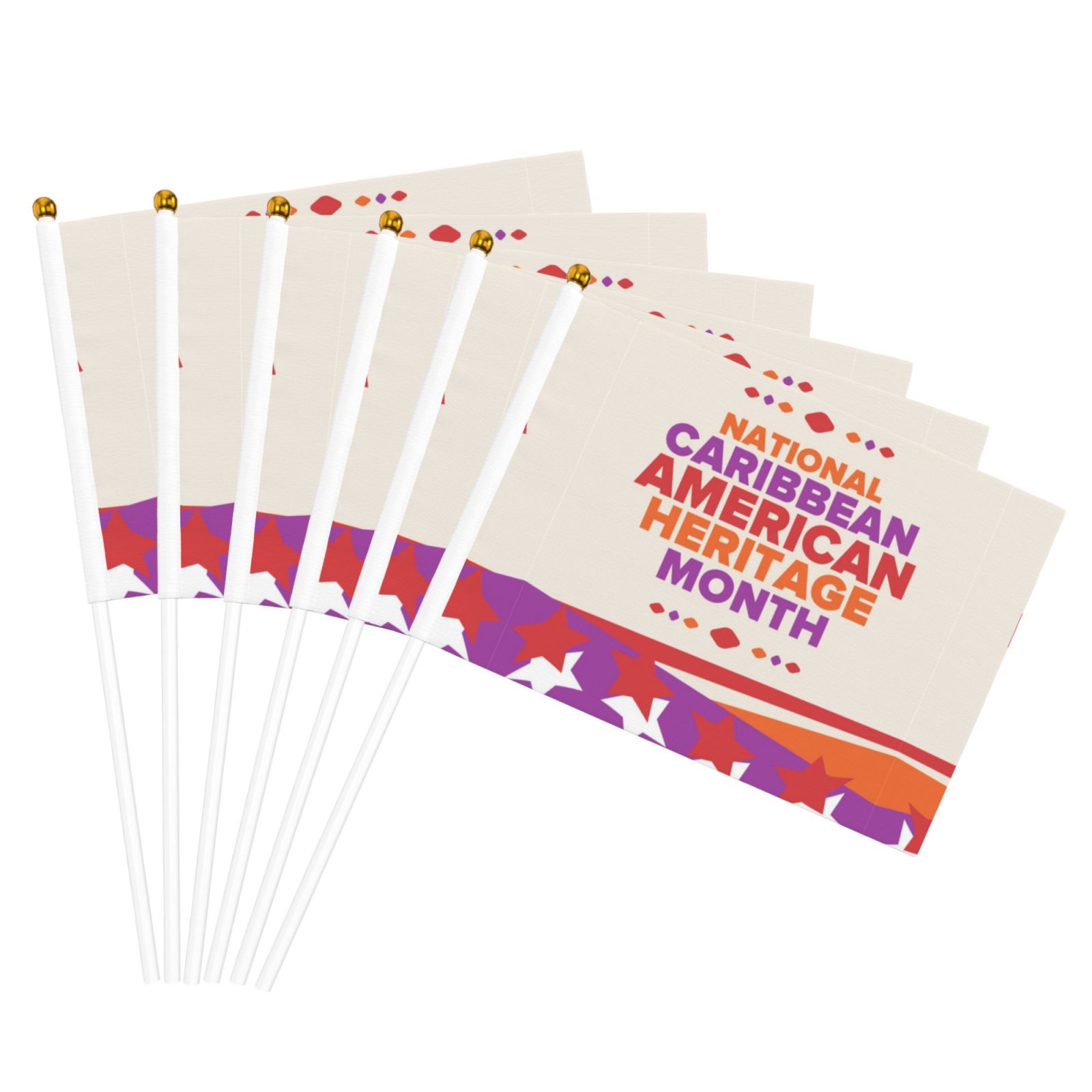 Caribbean American Heritage Month Flag Small Mini Hand Held Flags Small ...