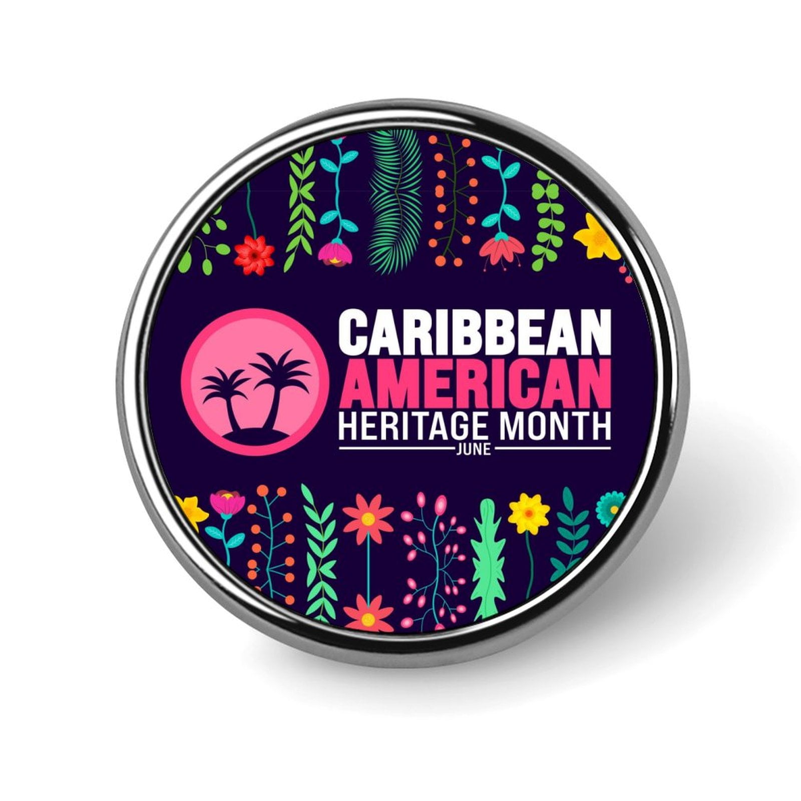 Caribbean American Heritage Month Pins Round Buttons Enamel Badge ...