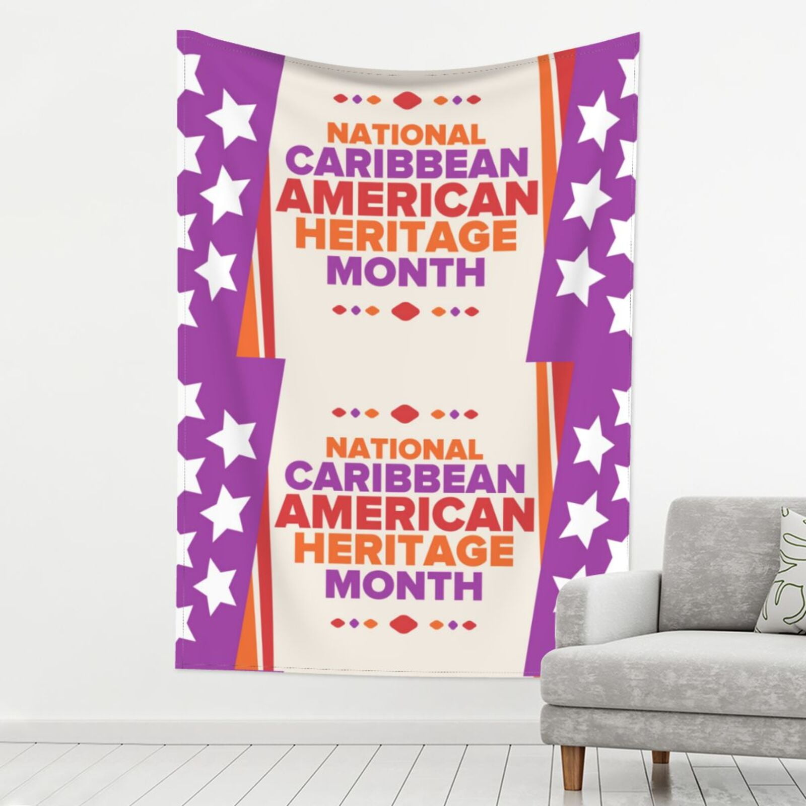 Caribbean American Heritage Month Tapestry Banner Backdrop Flag ...