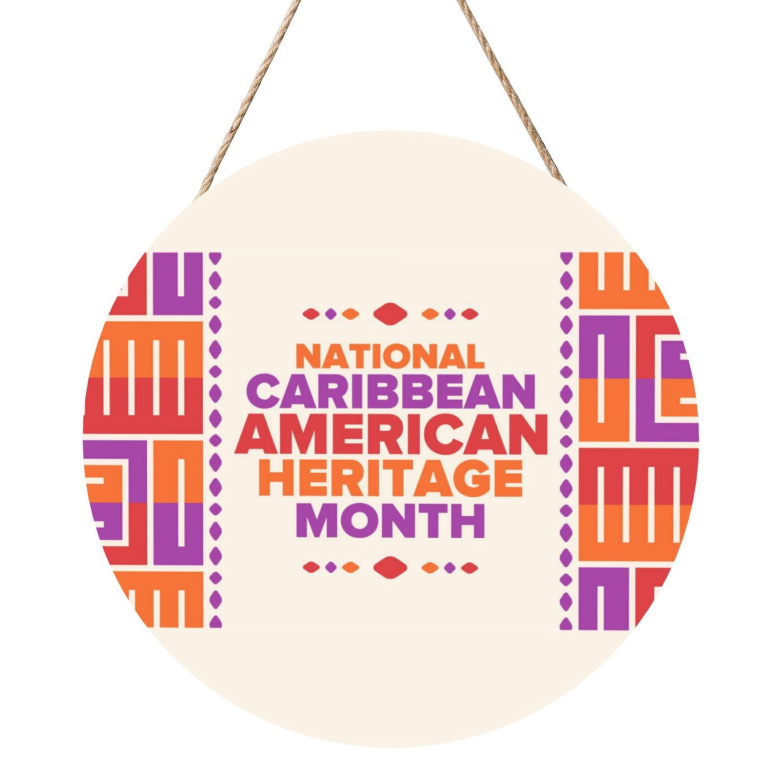 Caribbean American Heritage Month Wooden Hanging Sign Ornament Welcome ...