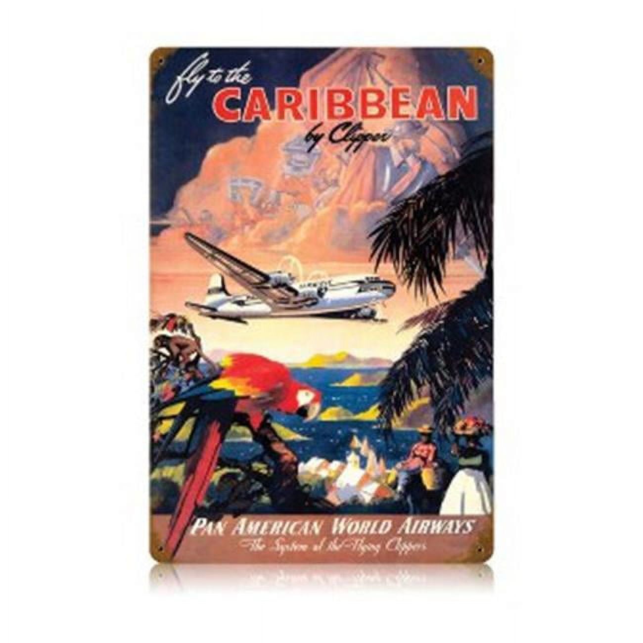 Caribbean Aviation Vintage Metal Sign - Walmart.com