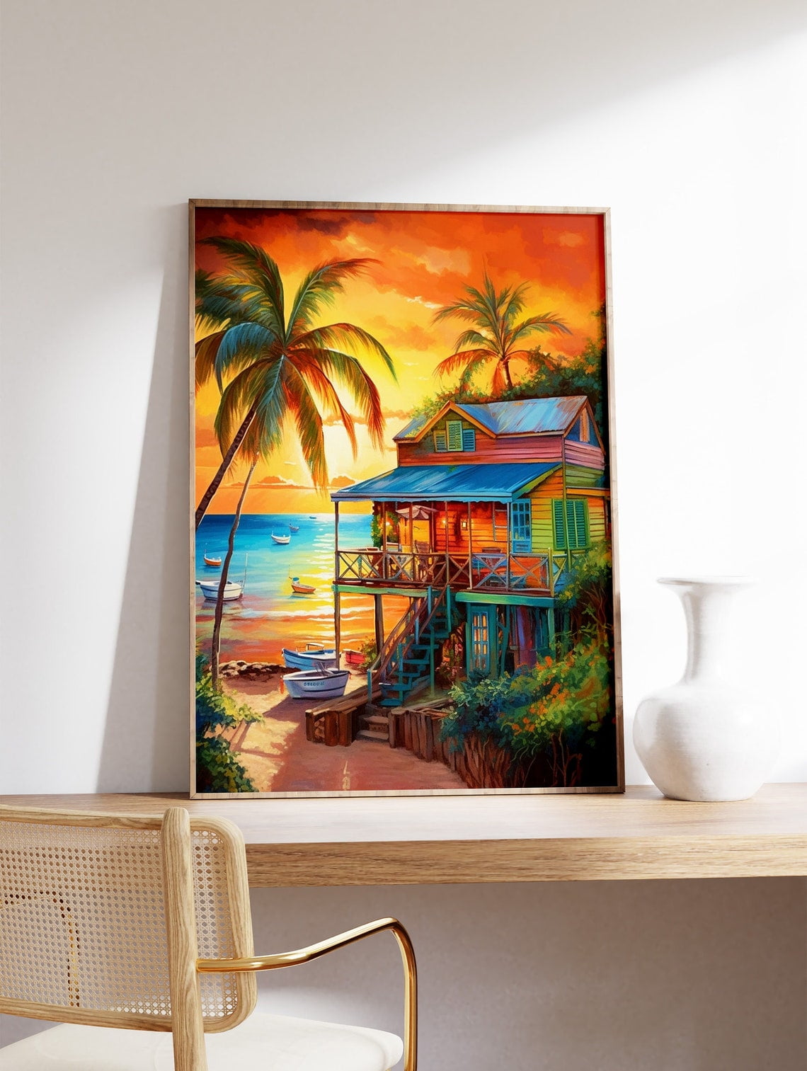 Caribbean Beach Tropical Seascape Poster Unframed Paper Print - Walmart.com