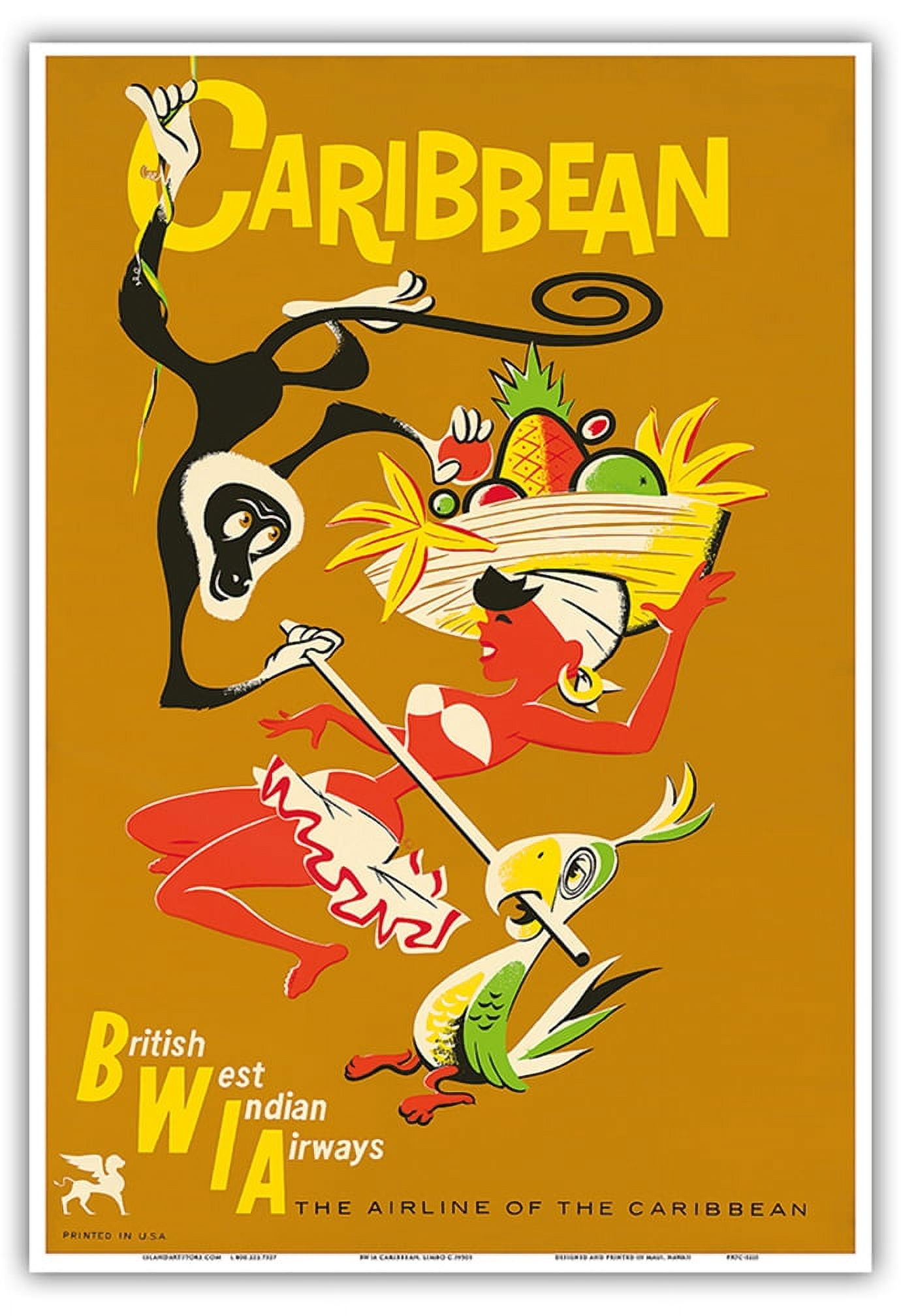 Caribbean - British West Indies Airways BWIA (Bee-Wee) - Limbo Dancer ...