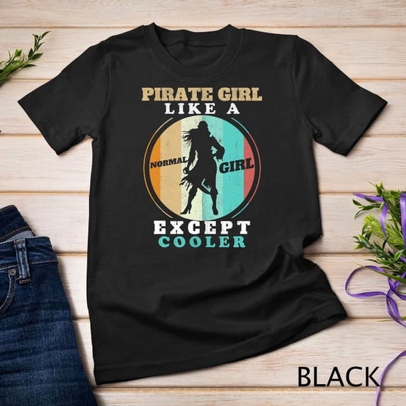 Caribbean Buccaneer Freebooter Retro Female Pirate Girl Unisex S-5XL T ...