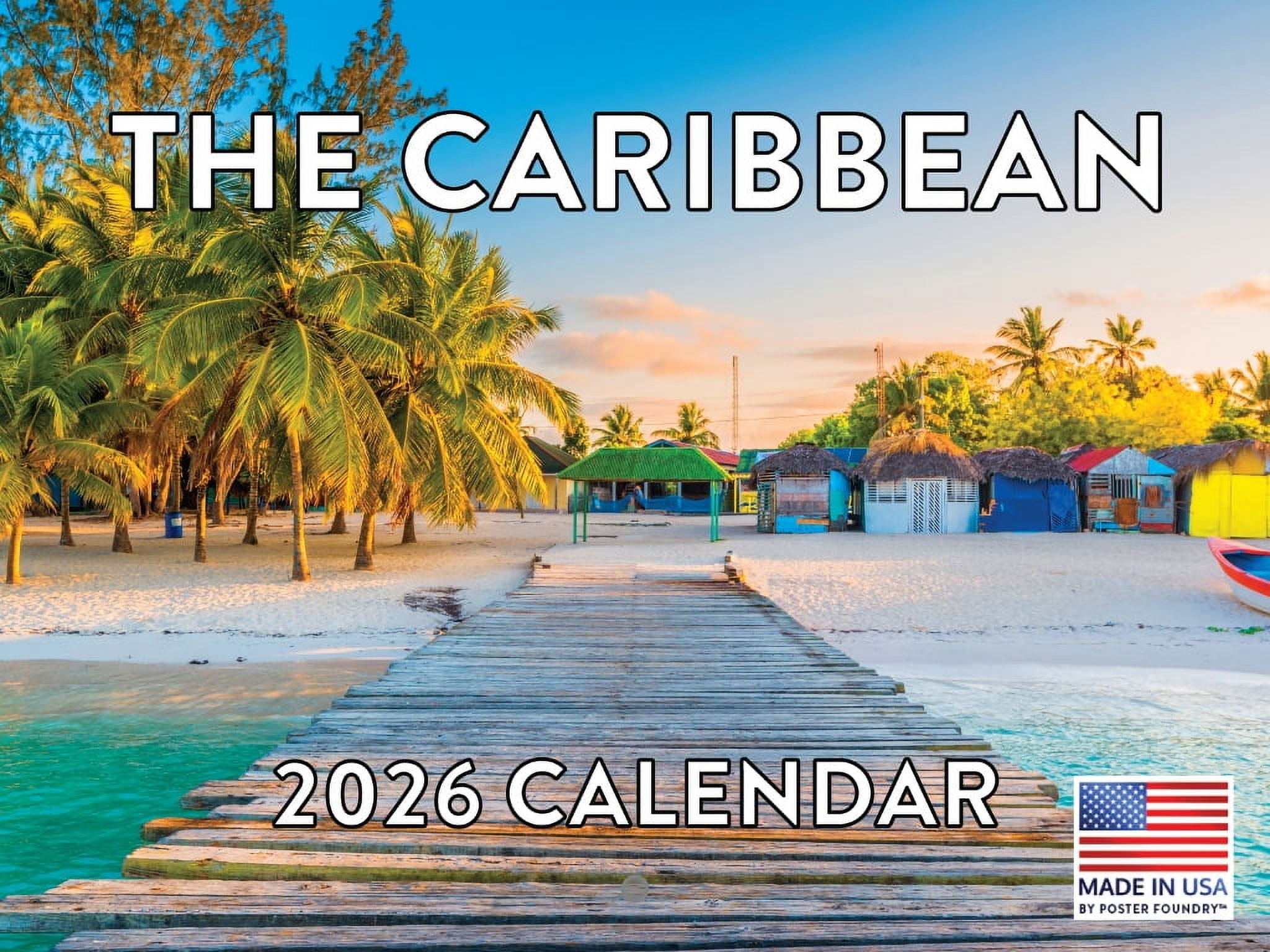 Caribbean Calendar 2026 Tropical Beach Islands Monthly Wall Calender 12 ...