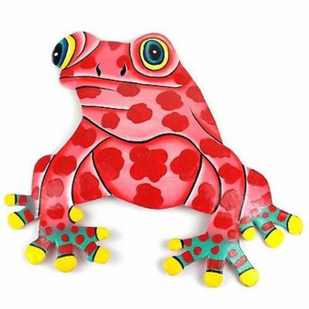 Caribbean Craft Hand Painted Metal Bullfrog Pink Spots Design - Walmart.com