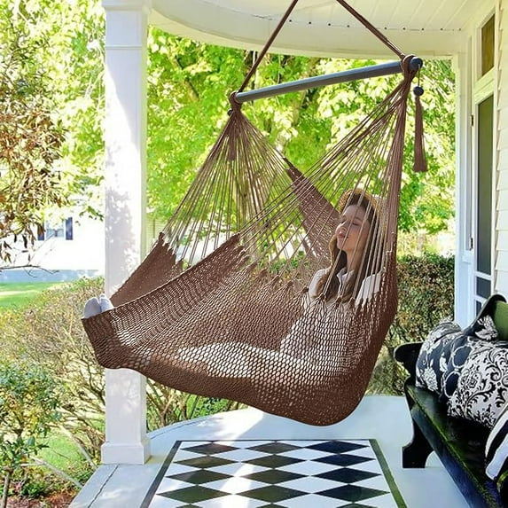 Caribbean Hammock Swing Chair with Spreader Bar, Large Hammock Chair ...