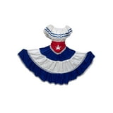 Caribbean Havana Fiesta Women Dress - Traditional Attire with Red Star ...