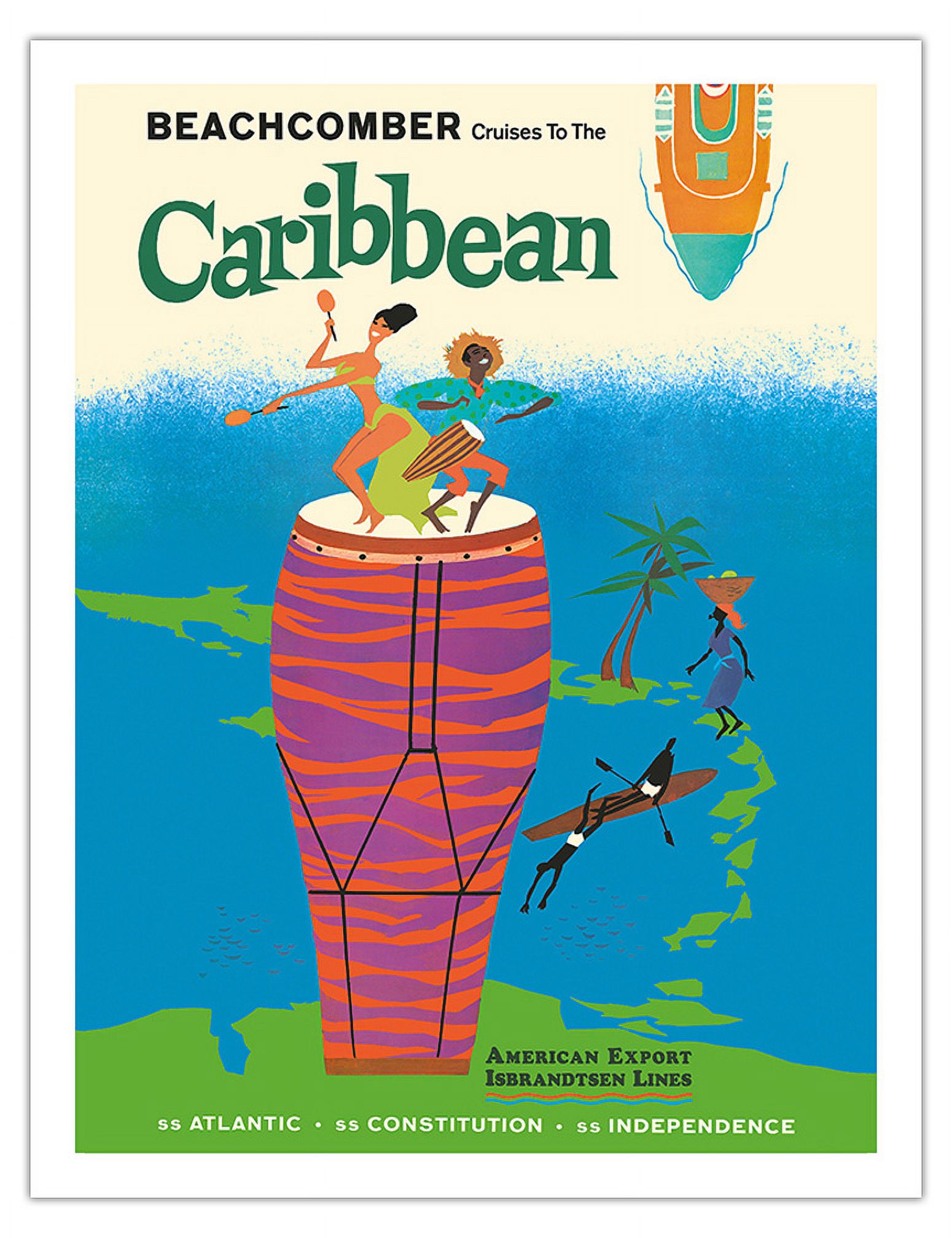 Caribbean Islands - Beachcomber Cruises - Calypso Dancers - Vintage ...