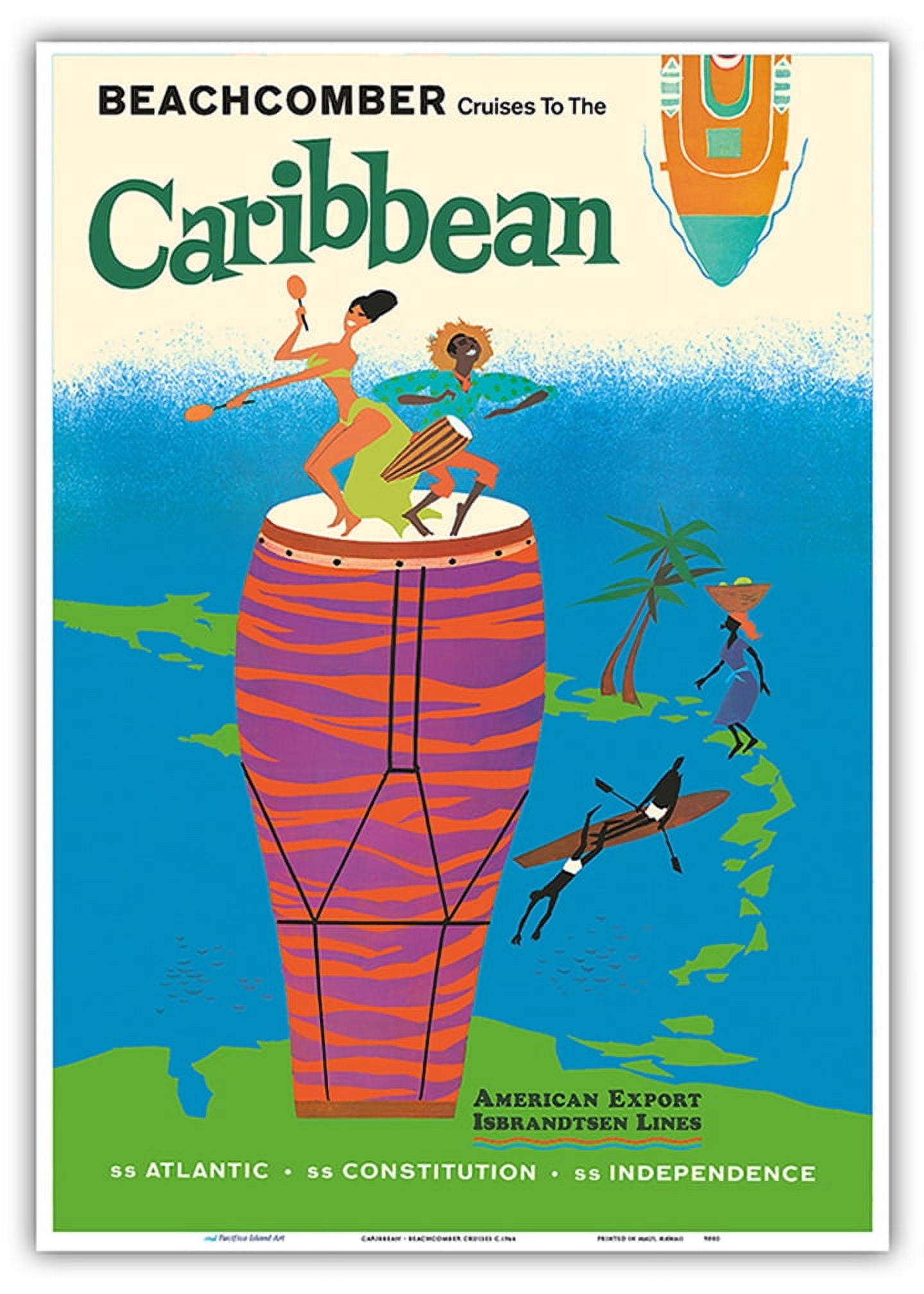 Caribbean Islands - Beachcomber Cruises - Calypso Dancers - Vintage ...