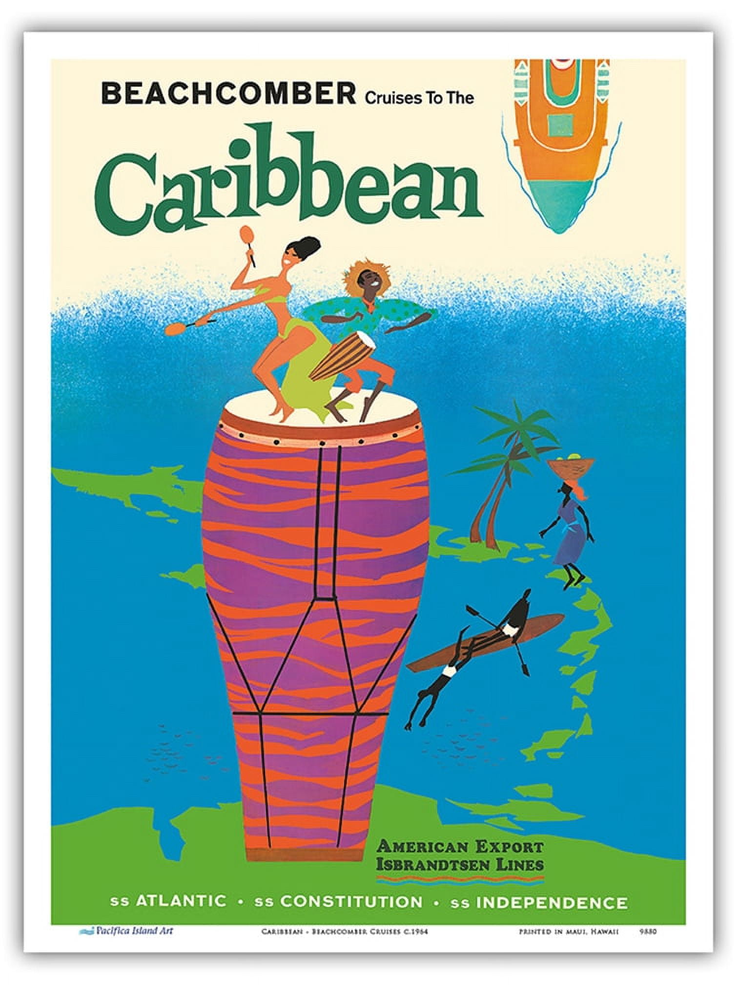 Caribbean Islands - Beachcomber Cruises - Calypso Dancers - Vintage ...