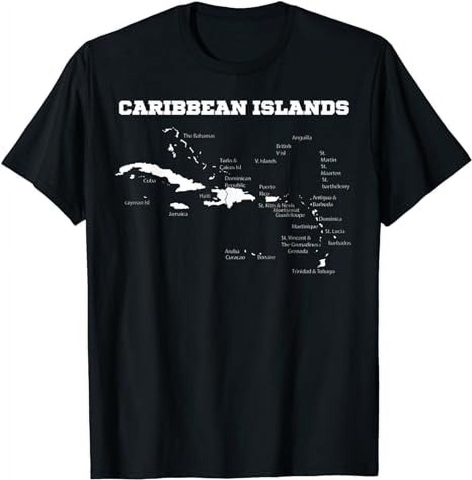 Caribbean Islands Map, West Indies Maps, caribbean Maps Tee T-Shirt ...