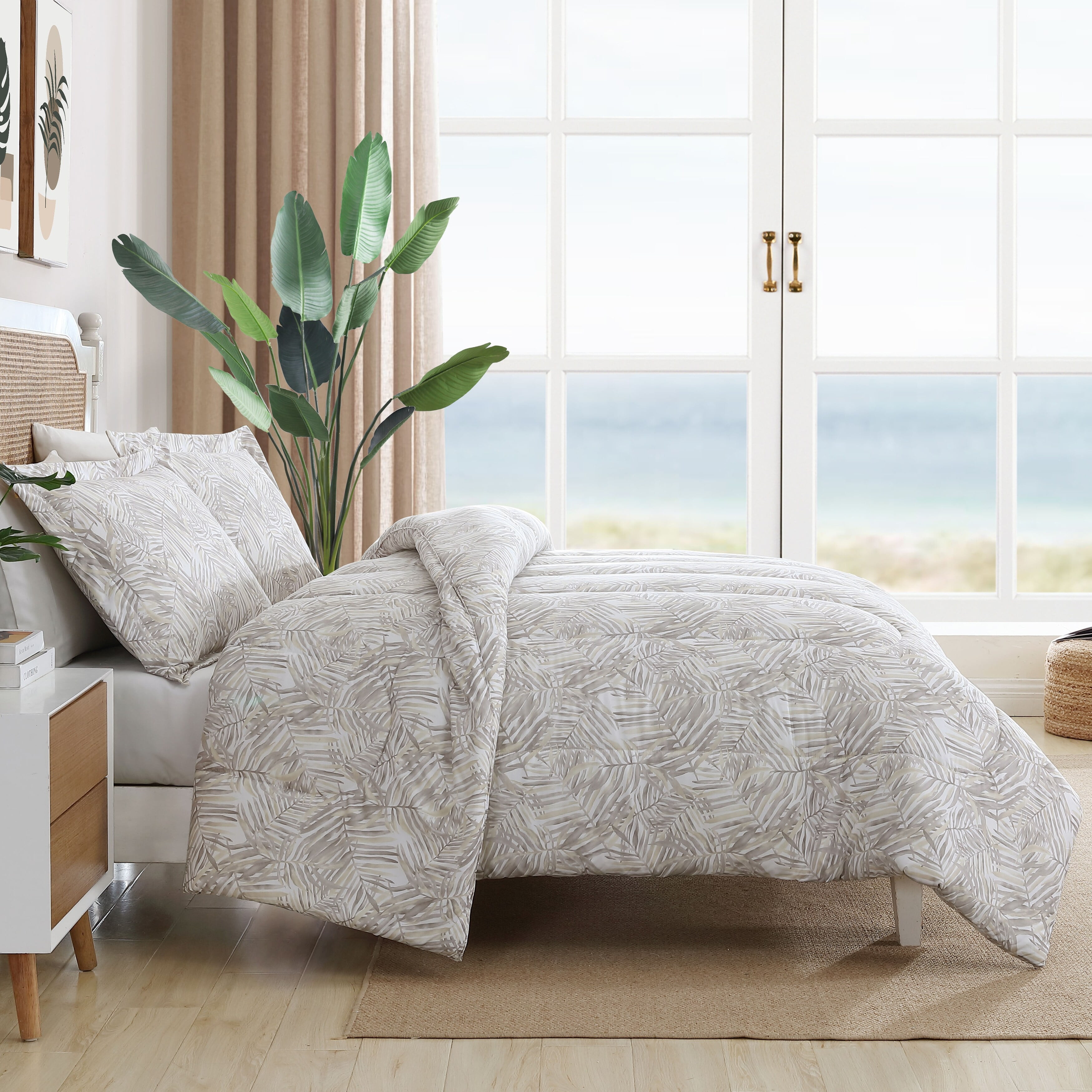 Caribbean Joe 3PC Comforter Set Full - Queen - Palm Island - Walmart.com