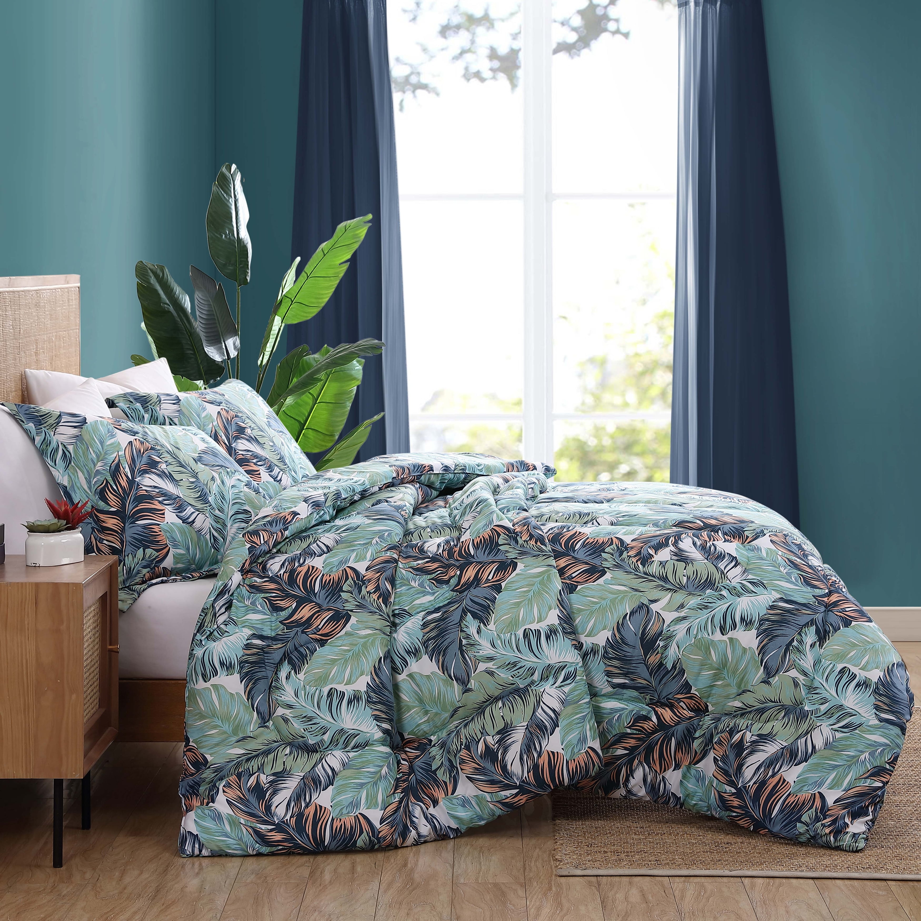 Caribbean Joe 3PC Comforter Set King - Camo Plam - Walmart.com