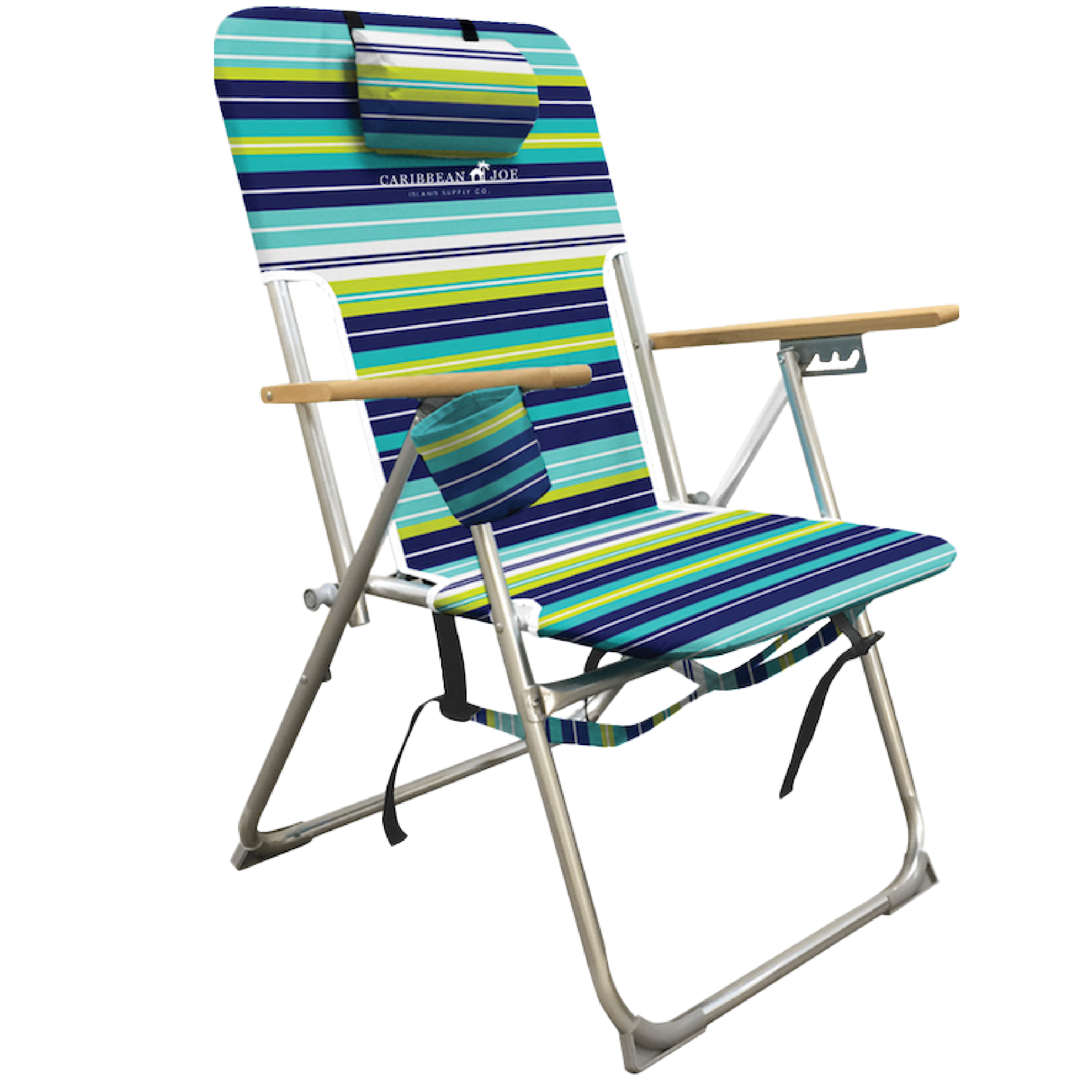 Caribbean Joe 4 Position Folding Beach Chair 300lb Capacity Backpack ...