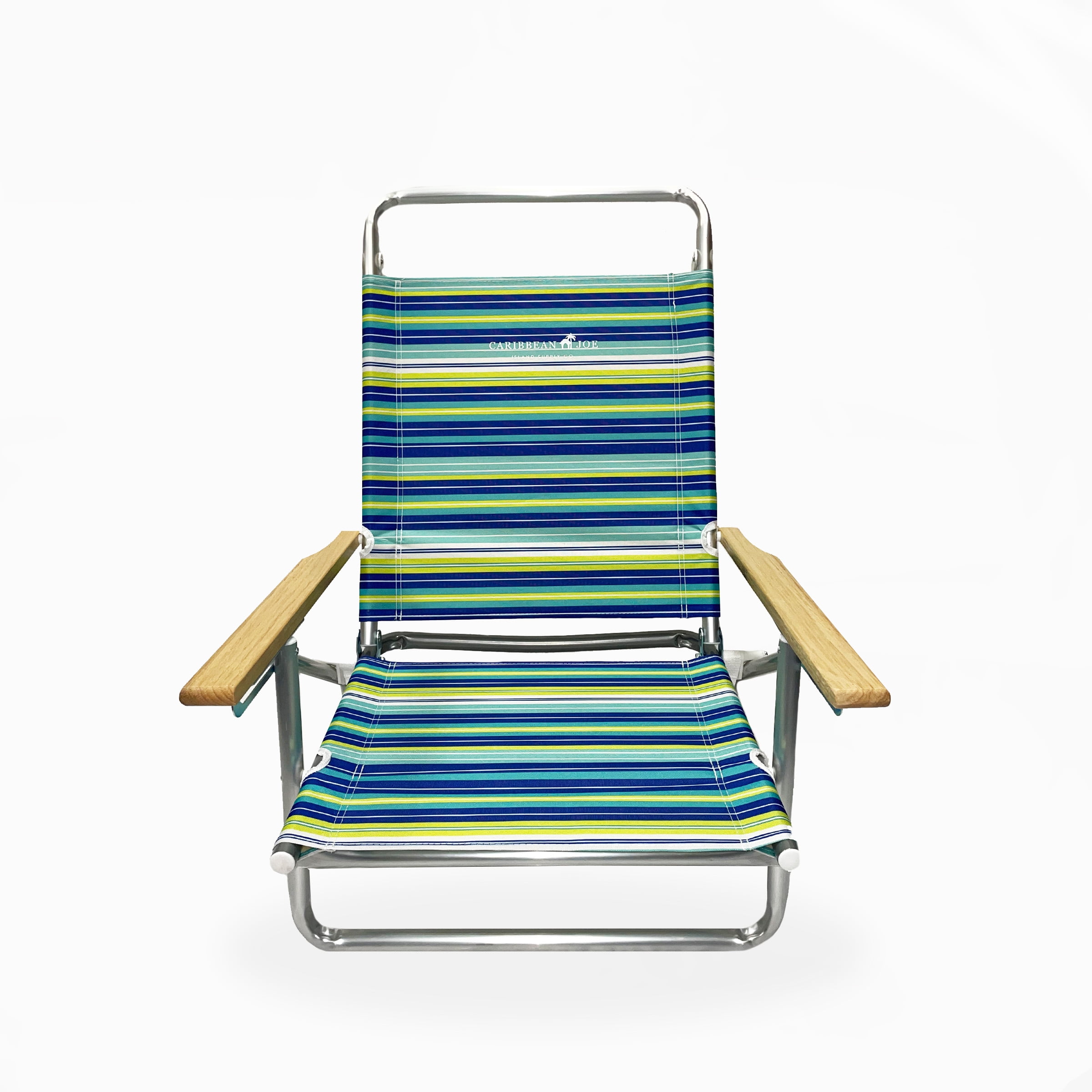 Caribbean Joe 5 Position Folding Beach Chair, Stripe, Full Recline ...