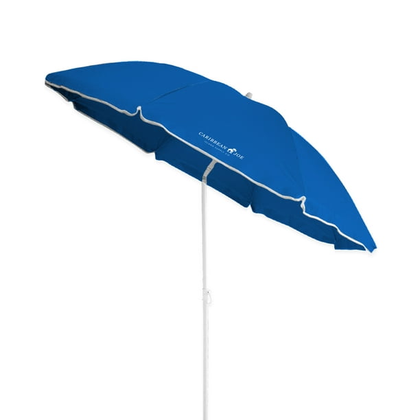 Caribbean Joe 6ft Beach Umbrella with UV Protection and Matching Case ...