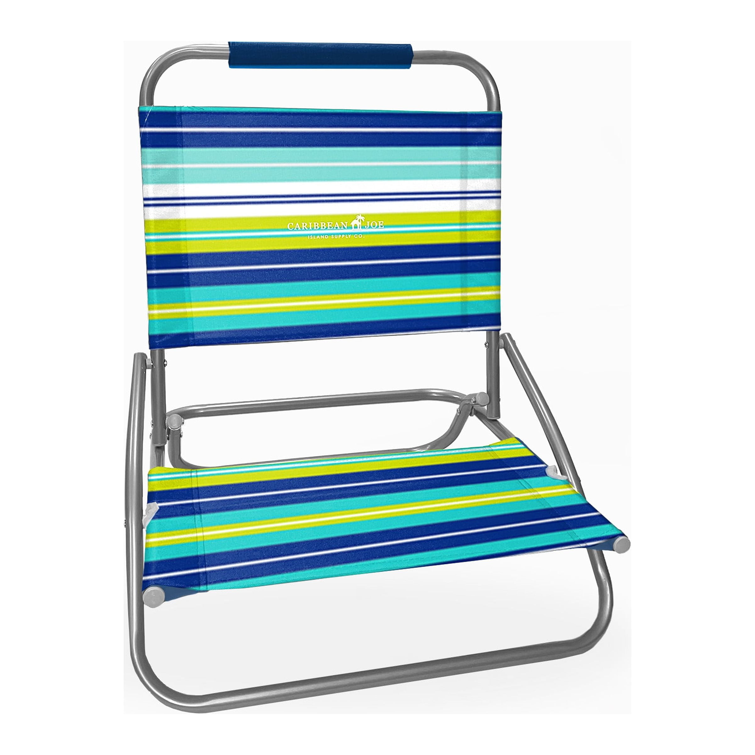Caribbean Joe Canvas Armless Folding & Stacking Chair, Lime Stripe ...