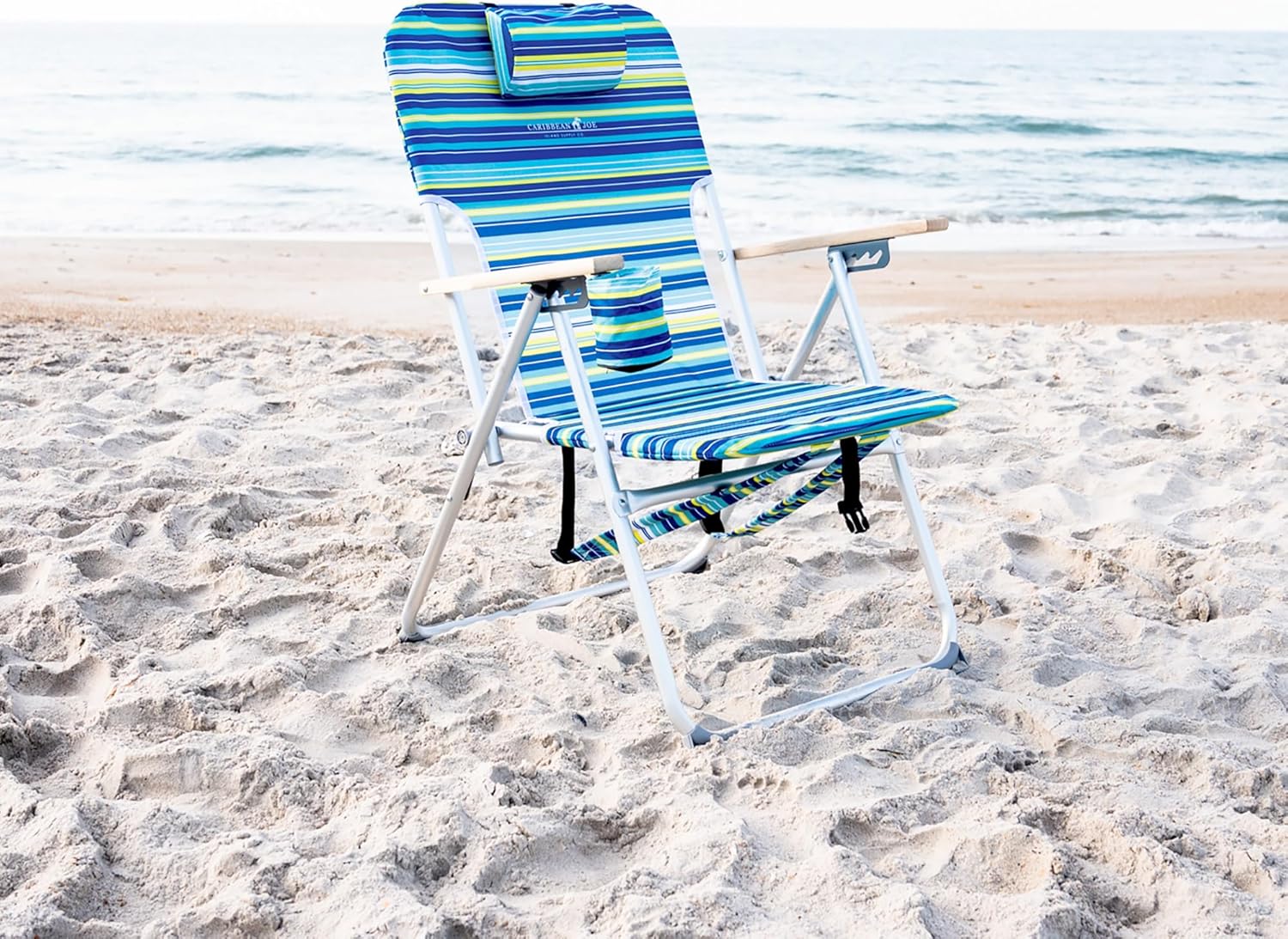 Caribbean Joe Folding Beach Chair, 4 Position Portable Backpack ...