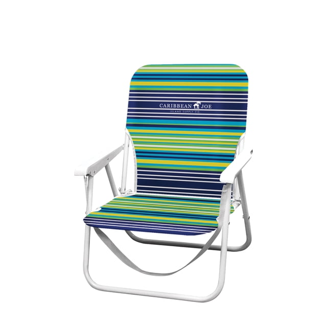 Caribbean Joe Comfort Height Folding Beach Chair, Packs Flat with ...