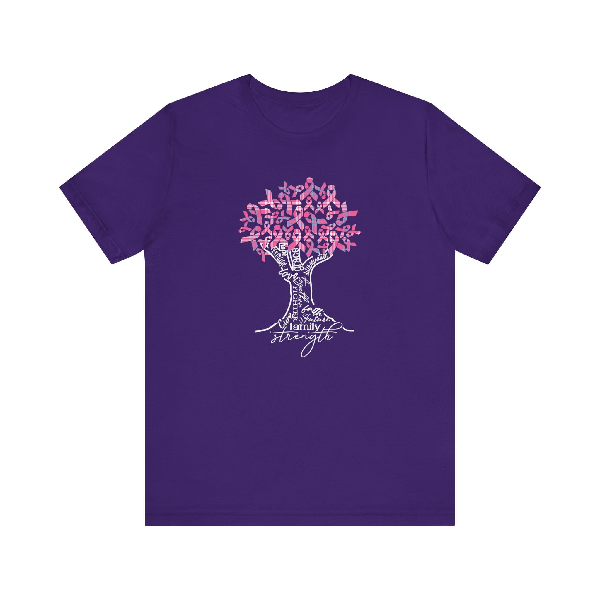 Caribbean Madras Pink Cancer Awareness Ribbon Tree Shirt, Breast Cancer ...