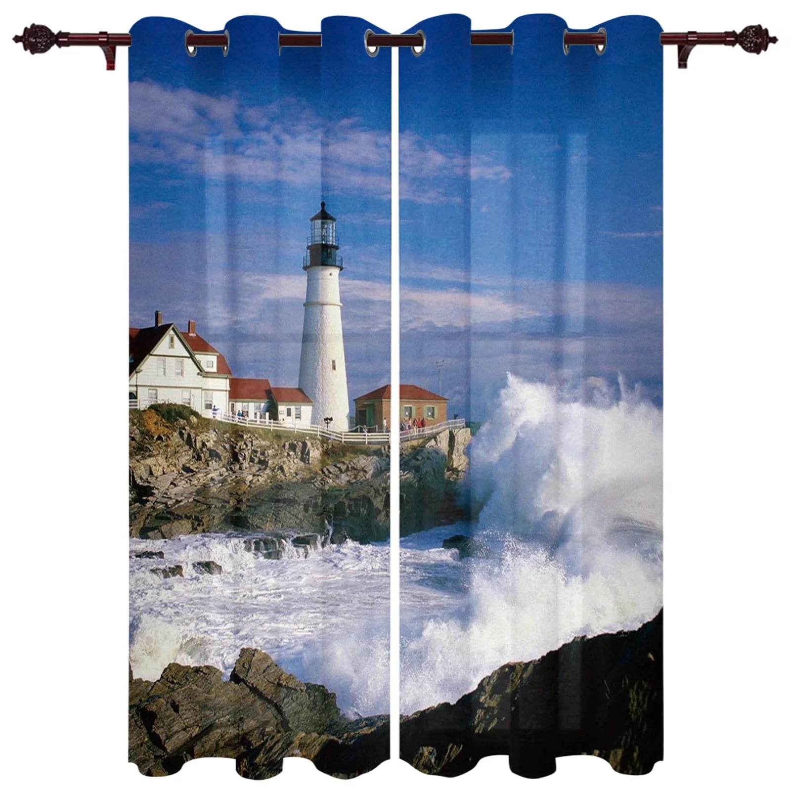 Caribbean Ocean Scenery Window Curtains Scenic Curtains for Living Room ...
