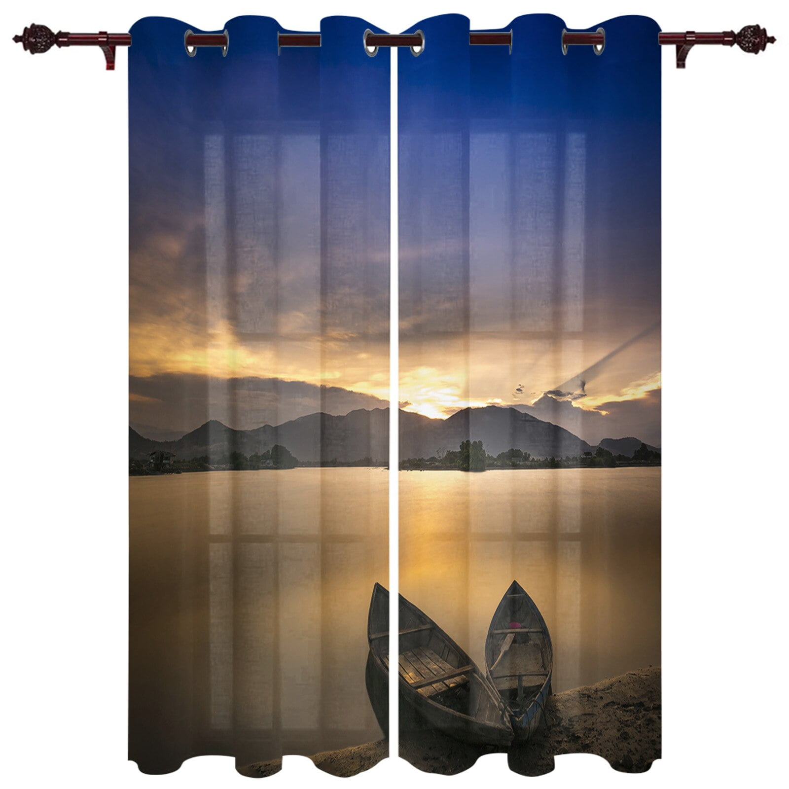 Caribbean Ocean Scenery Window Curtains Scenic Curtains for Living Room ...
