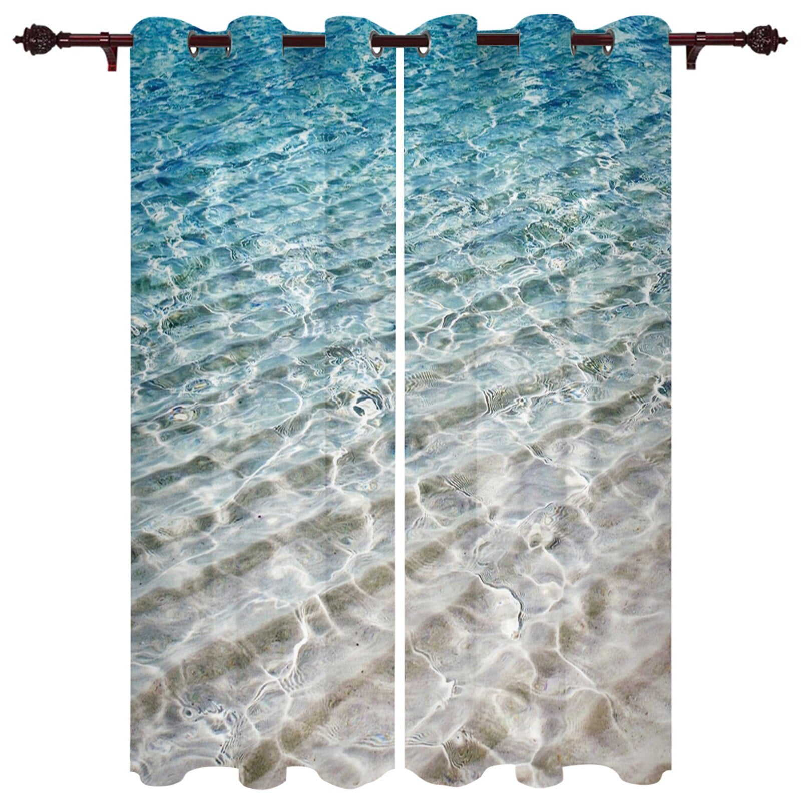 Caribbean Ocean Scenery Window Curtains Scenic Curtains for Living Room ...