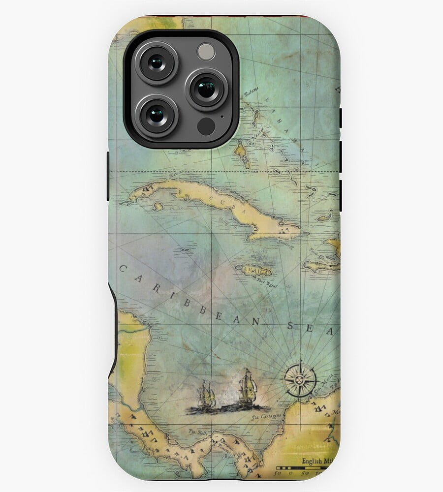 Caribbean Pirate Treasure Map 1660 GA6679 Phone Case for iPhone 11 to ...
